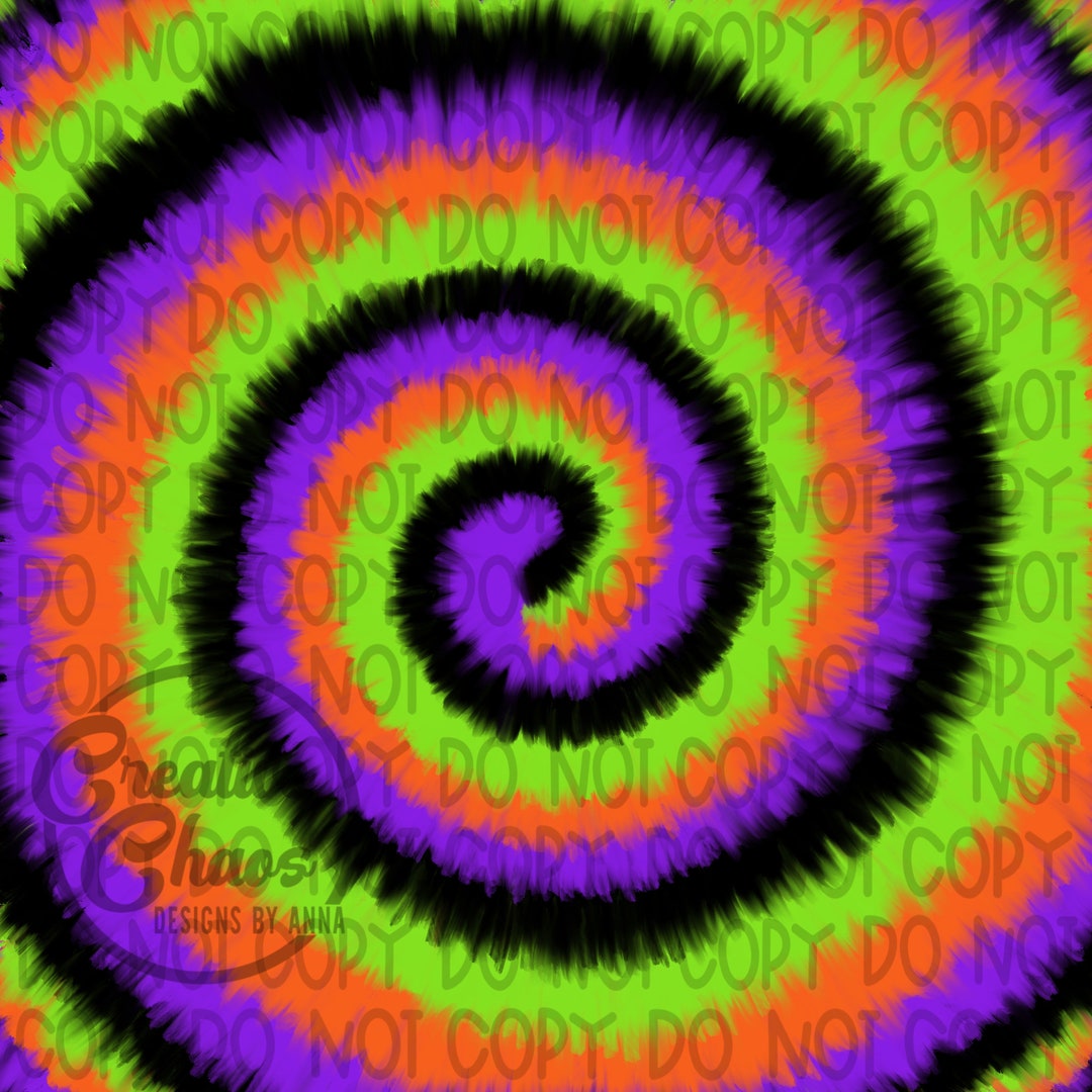 Halloween PNG Design Hand Drawn Digital Download Orange Purple Lime Tie ...