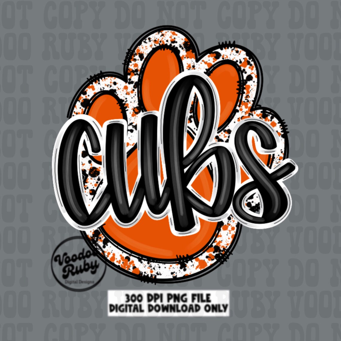 Cubs Paw PNG: Hand Drawn Football Design (digital Download) - Etsy