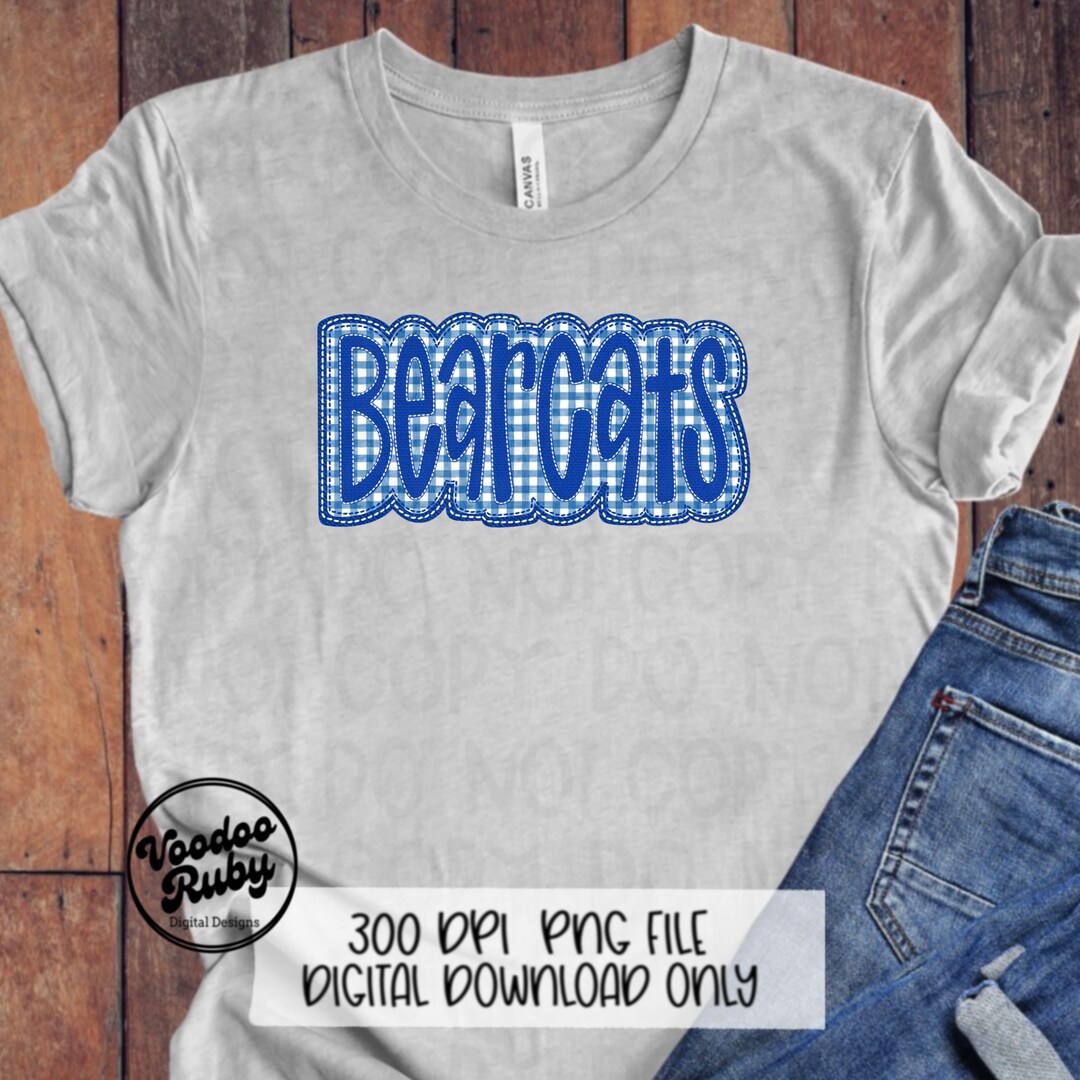 Bearcats Mascot PNG Design, Sublimation Hand Drawn Digital Download ...