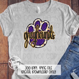 Greyhounds PNG Design Mascot Hand Drawn Digital Download Greyhounds PNG ...
