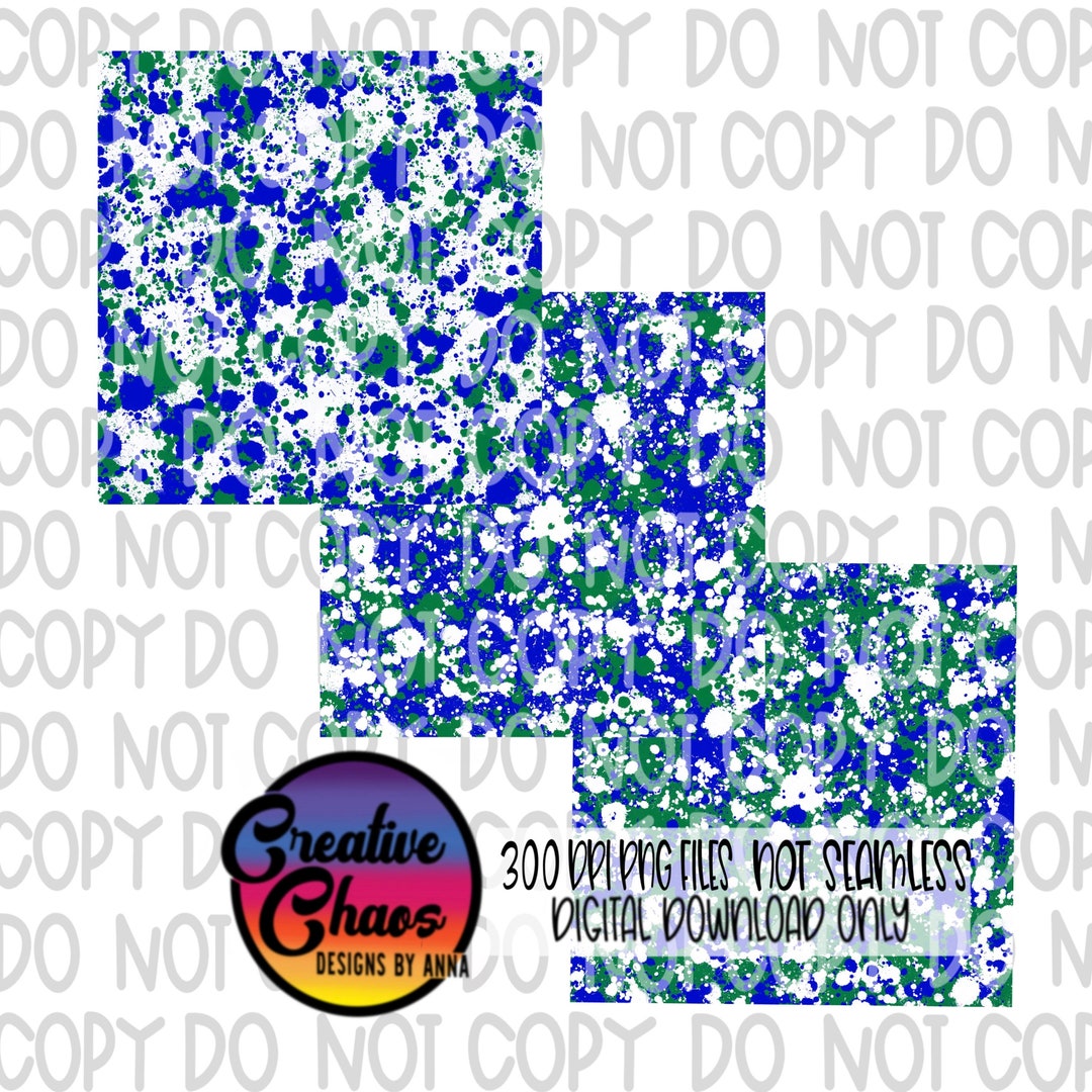Blue and Green Splatter Paint Sublimation PNG Design Digital Paper ...