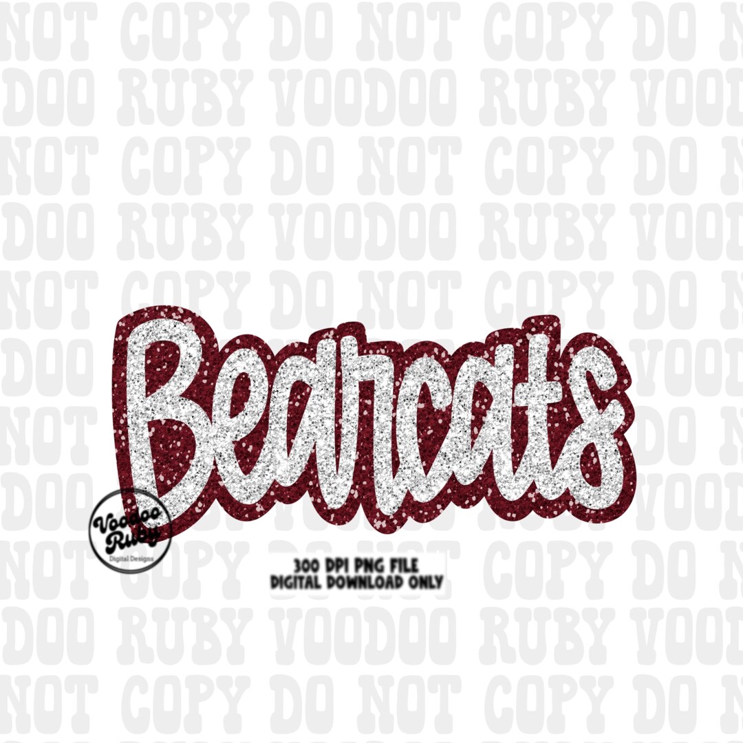 Bearcats PNG Design Sequins Hand Drawn Digital Download Faux Sequins ...