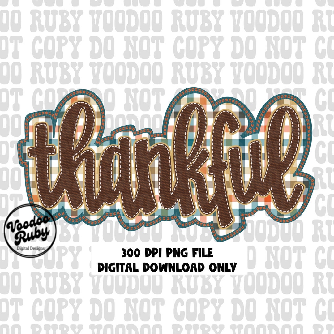 Thankful PNG Design: Faux Applique Thanksgiving (digital Download) - Etsy