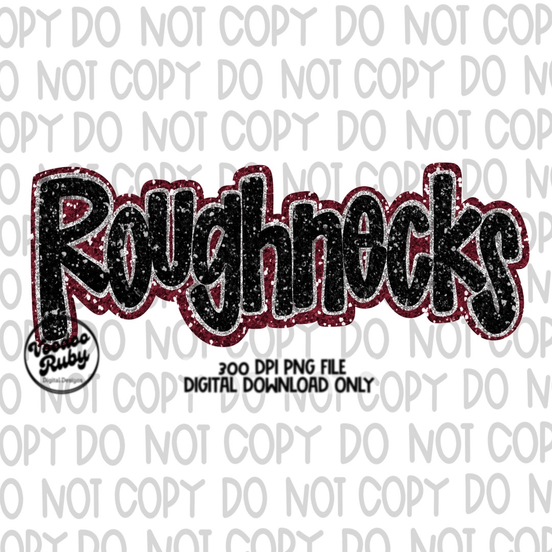 Roughnecks Mascot PNG Design, Glitter Sublimation Hand Drawn Digital Download, Faux Glitter ...