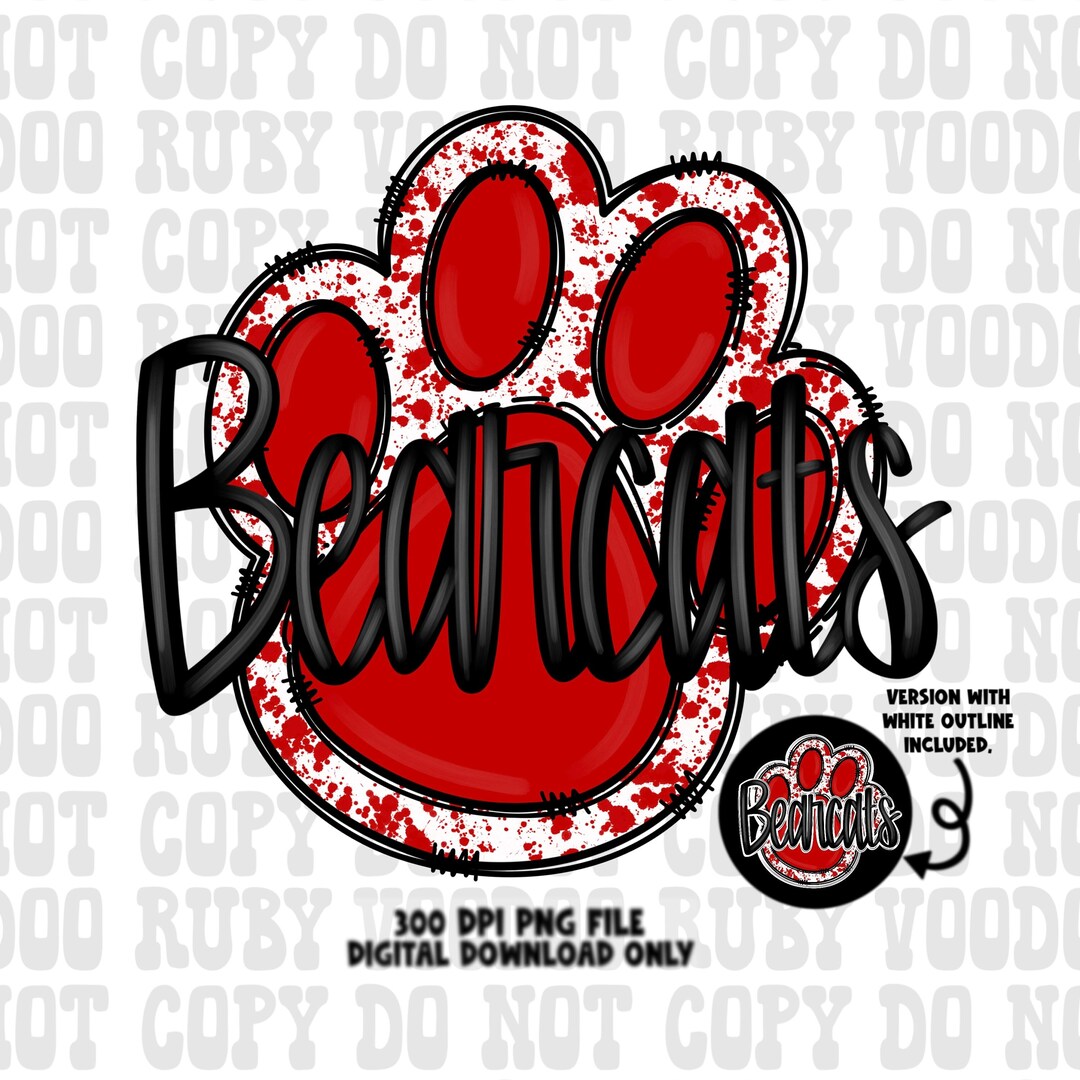 Bearcats Paw Print PNG: School Spirit Football Design (digital Download ...