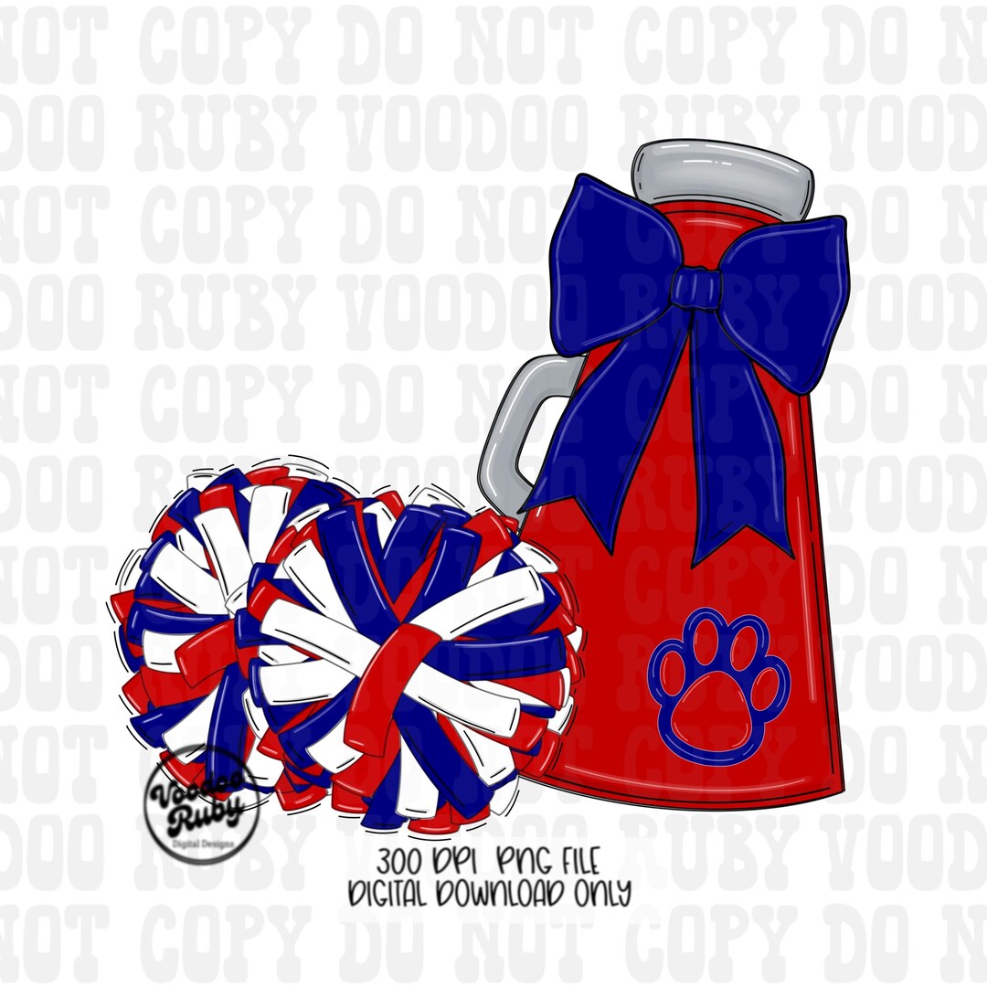 Red and Blue Cheer Mascot PNG: Sublimation Design (digital Download) - Etsy