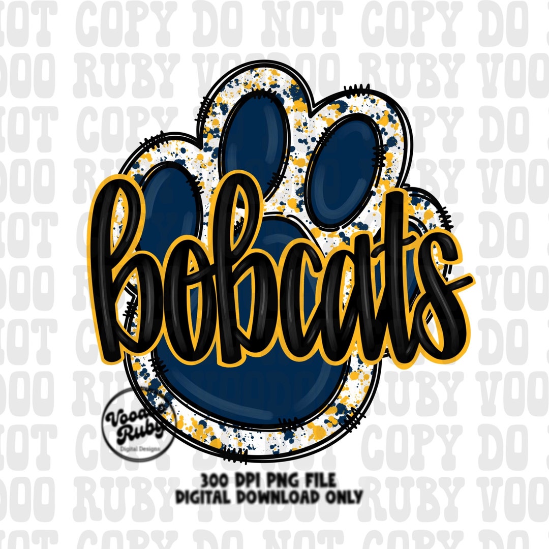 Bobcats PNG Design Sublimation Hand Drawn Digital Download Football PNG ...