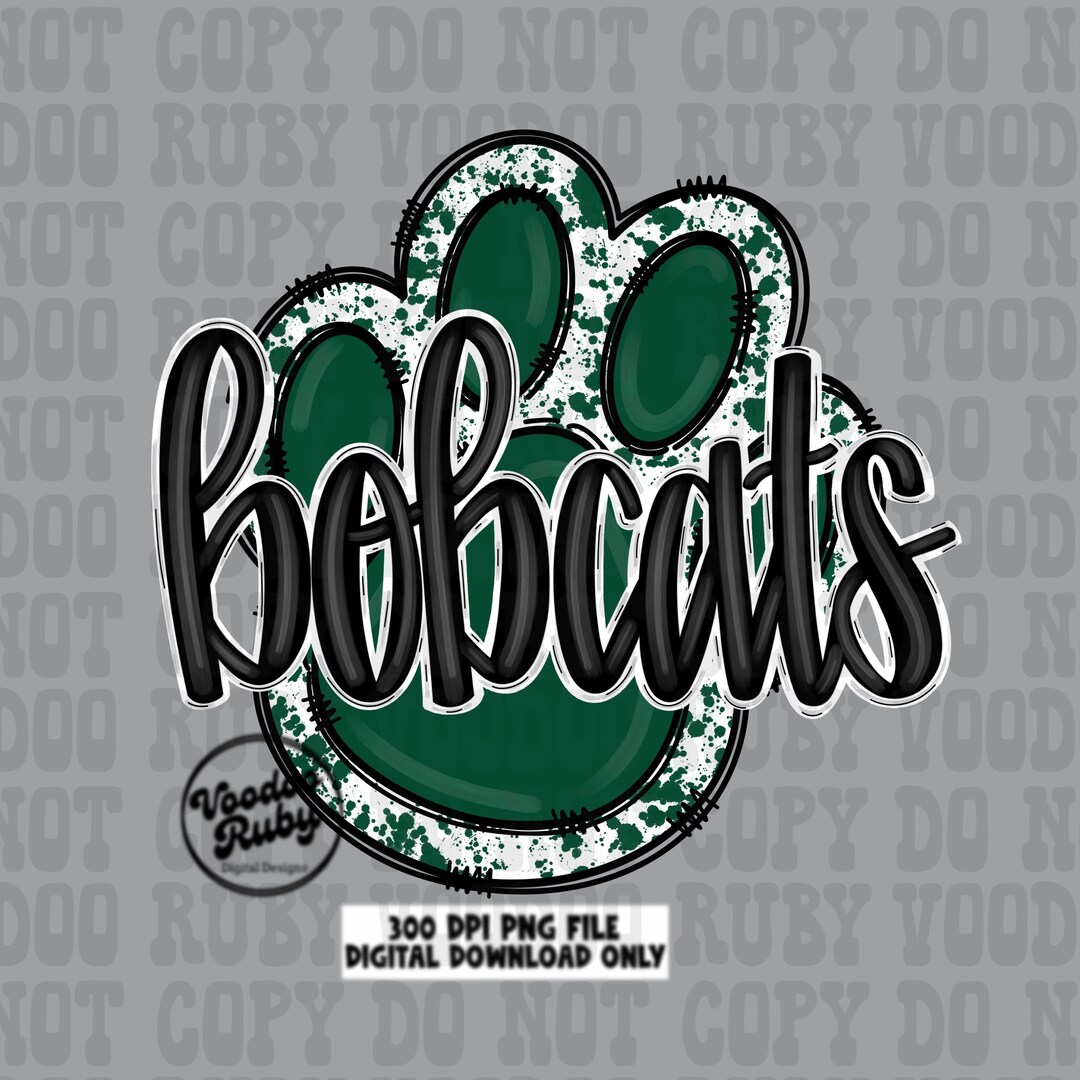 Bobcats Mascot PNG Design, Sublimation Hand Drawn Digital Download ...