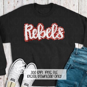 Rebels PNG Design Hand Drawn Digital Download Sublimation Faux Chenille ...