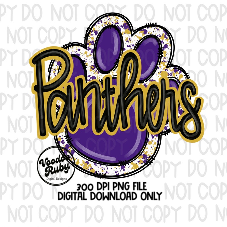 Panthers PNG Sublimation Design Doodle Letters Hand Drawn - Etsy