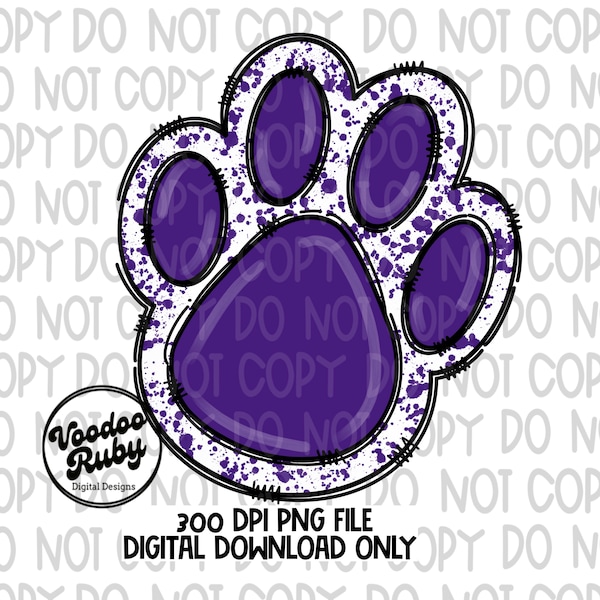 Purple Paw Print - Etsy