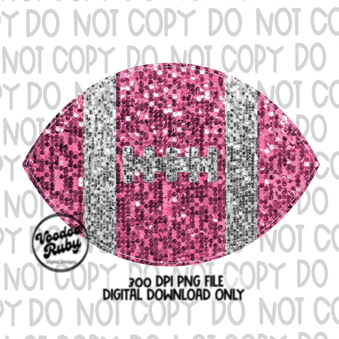 Pink Sequin Football PNG: Glitter Sublimation Design (digital Download ...