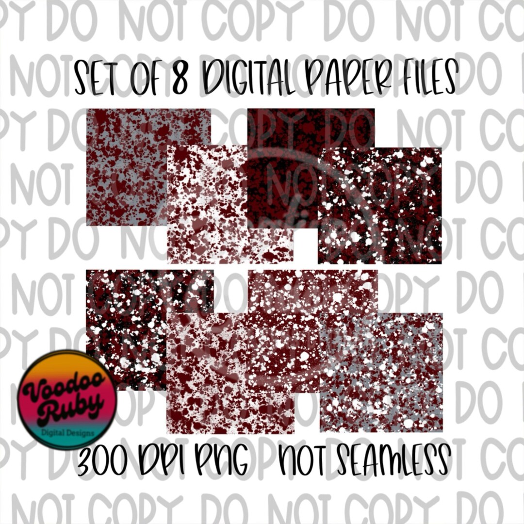 Maroon & White Splatter PNG: Digital Paper Bundle (digital Download ...
