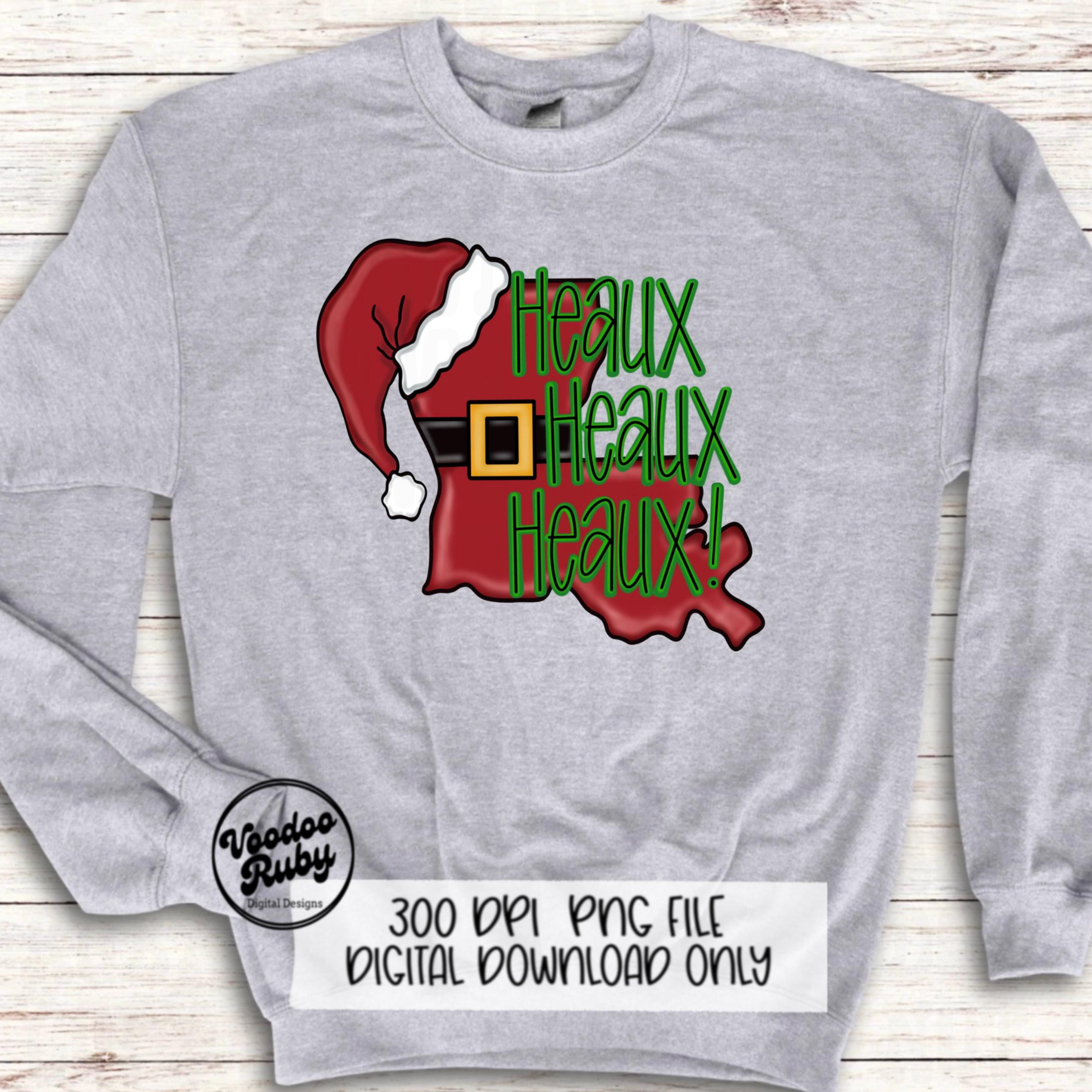 Heaux Heaux Heaux Santa PNG Sublimation Louisiana Christmas Hand Drawn ...