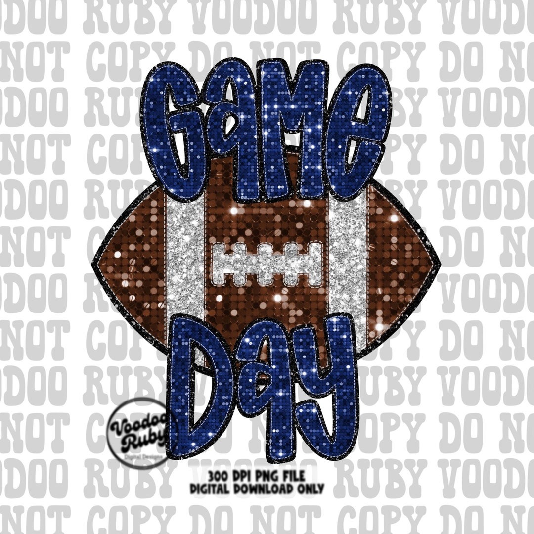 Navy Blue Game Day Football PNG: Glitter Mascot Design (digital ...