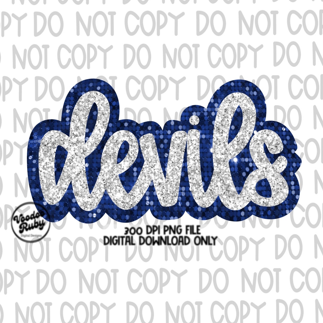 Devils PNG Design Sequins Glitter Hand Drawn Digital Download Faux ...