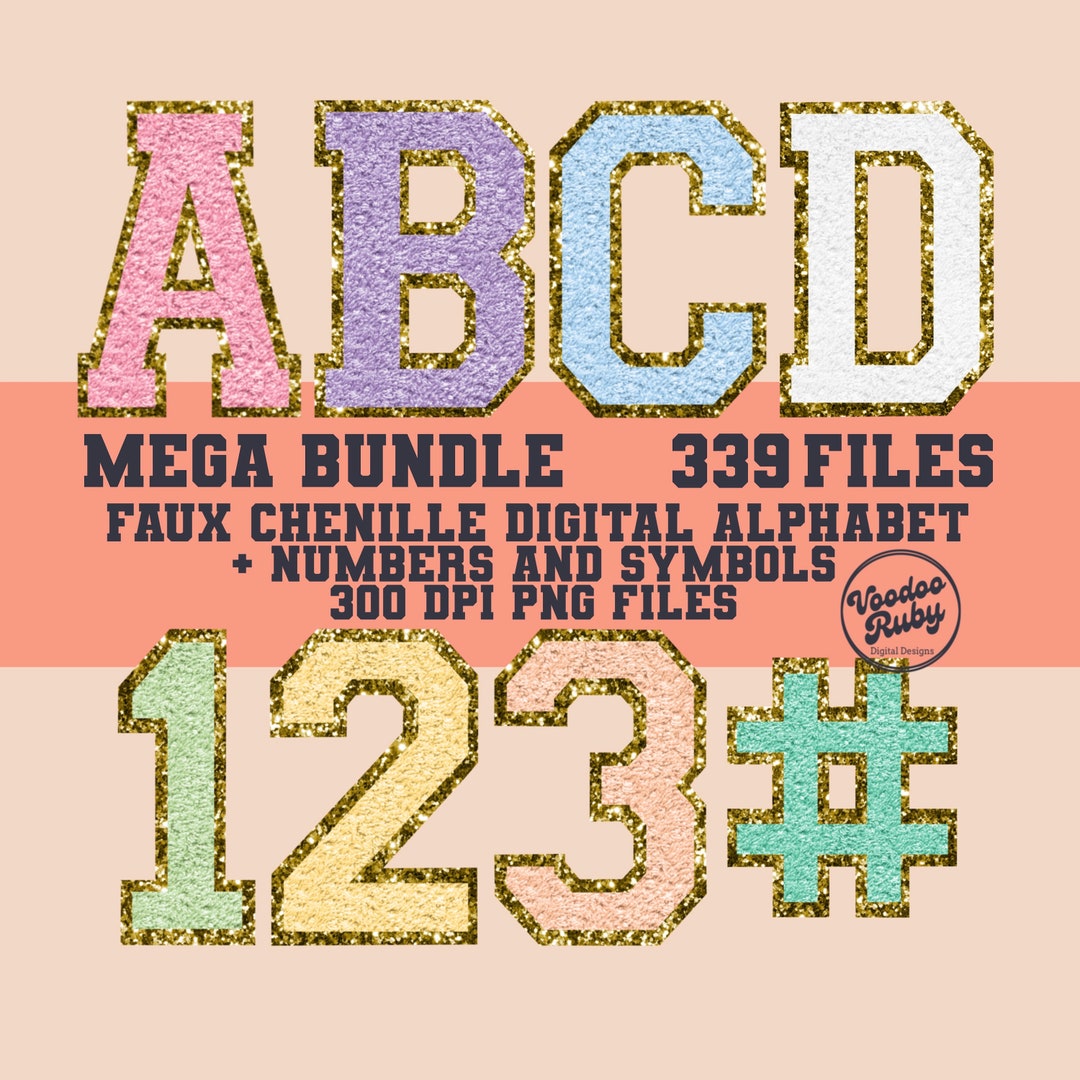 Chenille Letters PNG Bundle: Sports Alpha Pack (digital Download) - Etsy