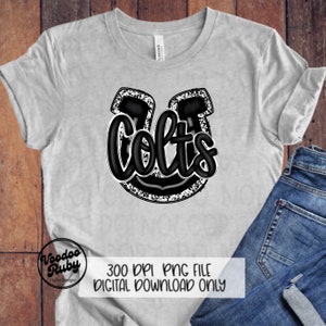 Colts PNG Design Black Hand Drawn Digital Download Football PNG Colts ...