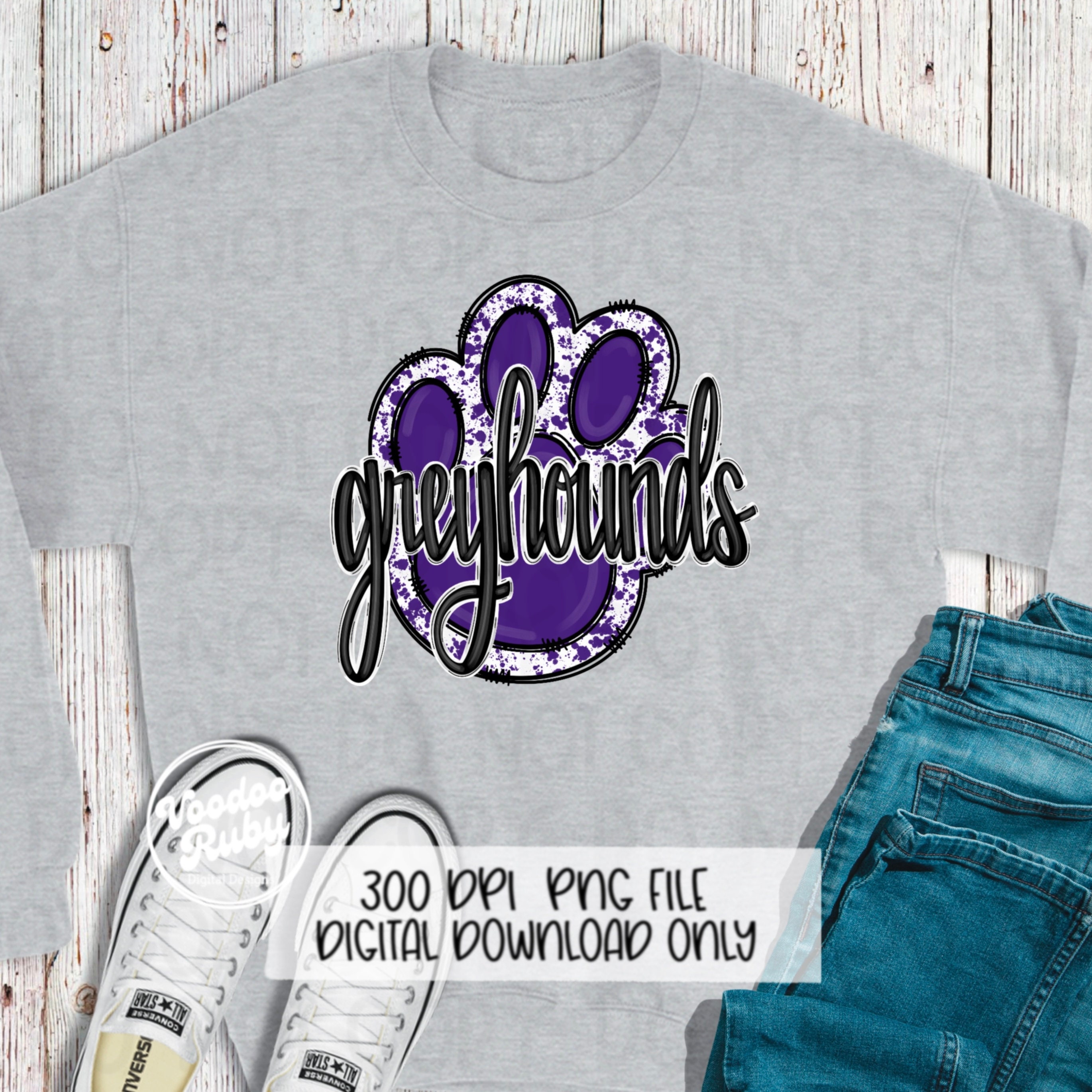 Greyhounds Mascot PNG: Purple Paw Print Digital Download - Etsy