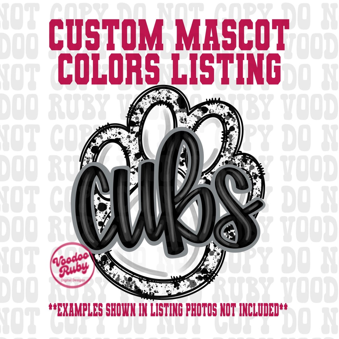 Cubs Mascot PNG Design: Hand Drawn Paw Print (digital Download) - Etsy
