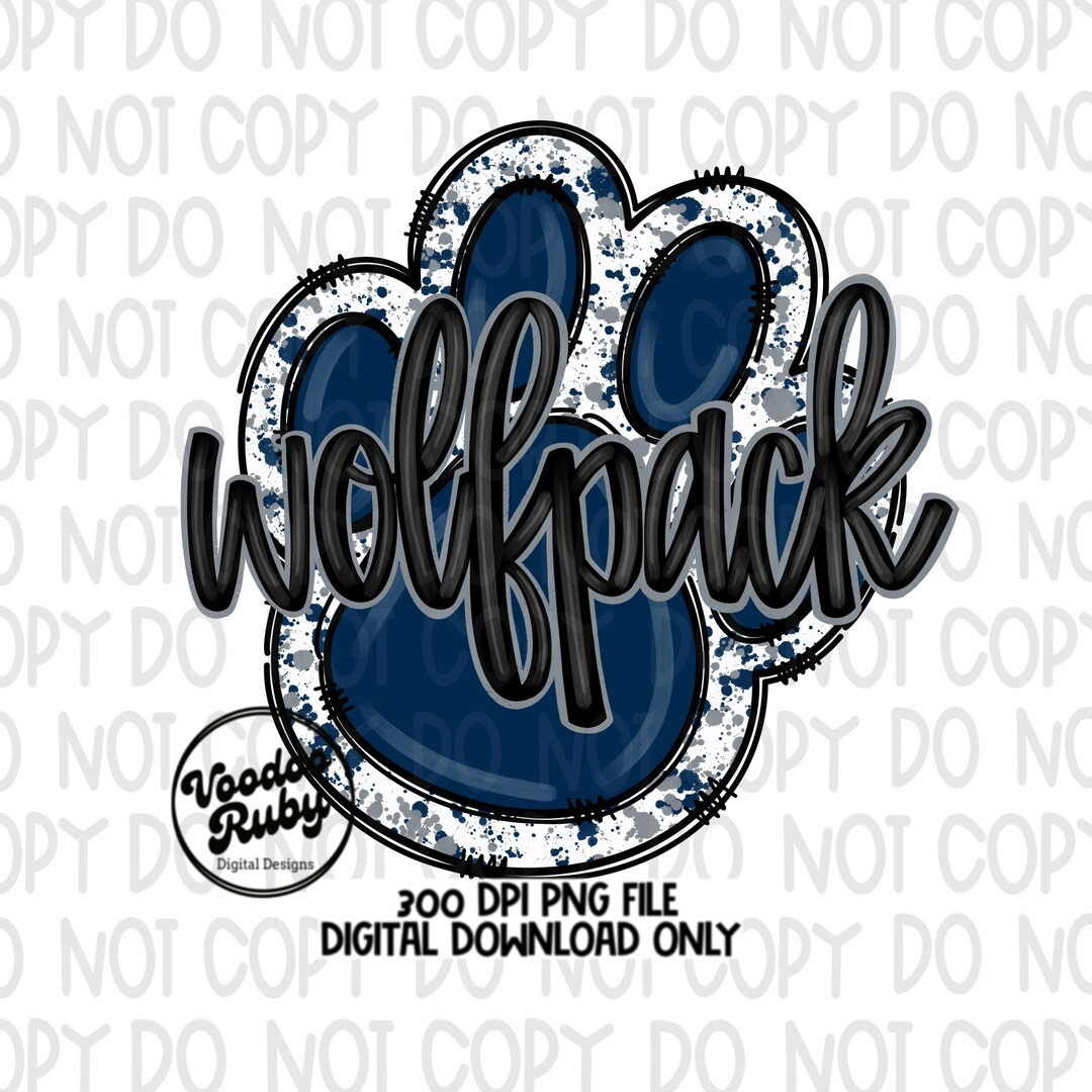 Wolfpack PNG Design Hand Drawn Digital Download Football PNG - Etsy