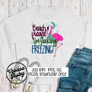 Flamingo Sublimation PNG Design Winter Design Hand Drawn Digital Design ...