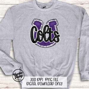 Colts Mascot PNG Design, Sublimation Hand Drawn Digital Download ...
