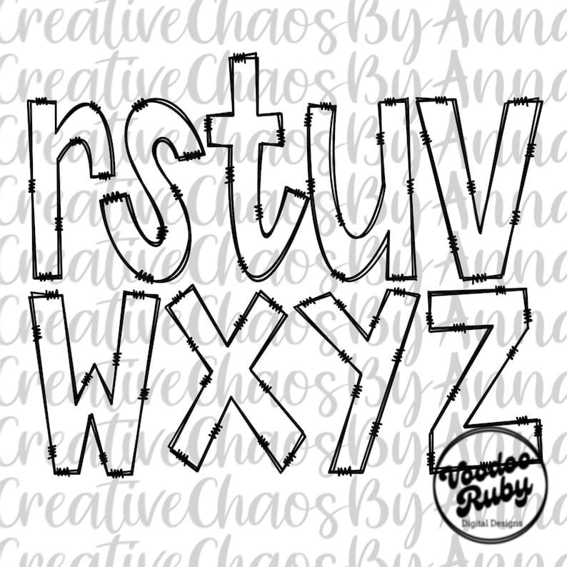 Doodle Alphabet PNG Bundle: Hand-drawn Letters (digital Download) - Etsy