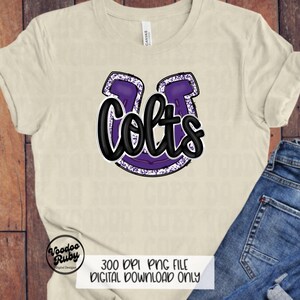 Colts Mascot PNG Design, Sublimation Hand Drawn Digital Download ...