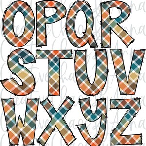 Thanksgiving Sublimation Alphabet PNG Bundle Fall PNG Doodle Letters ...
