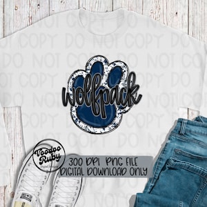 Wolfpack PNG Design Hand Drawn Digital Download Football PNG - Etsy