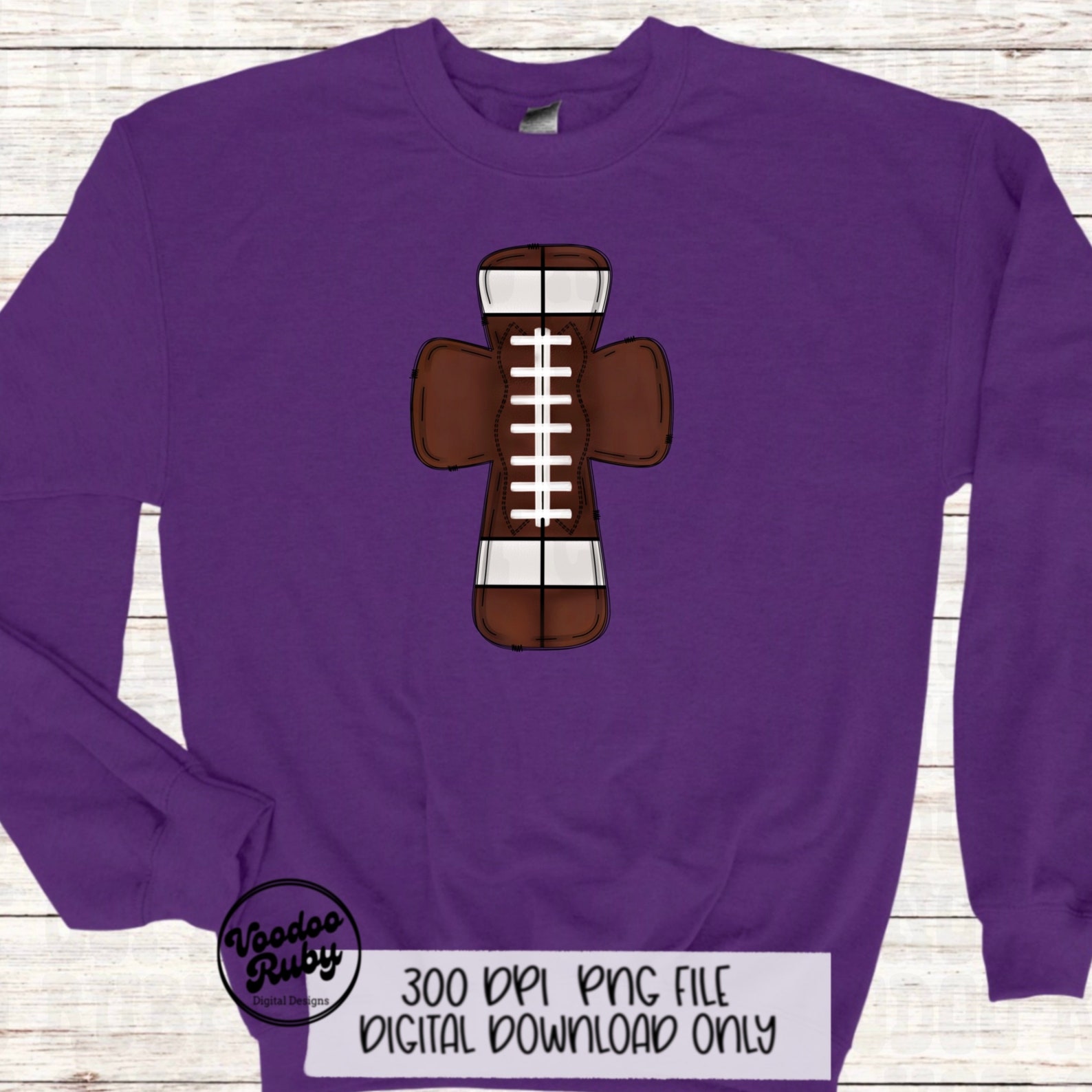 Football Cross PNG Design, Sublimation Hand Drawn Digital Download ...