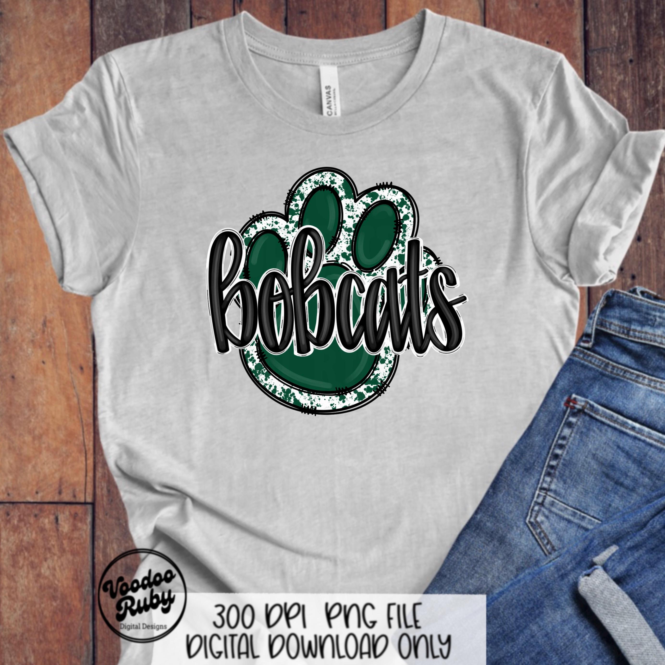 Bobcats Mascot Paw PNG: Green Football Design (digital Download) - Etsy