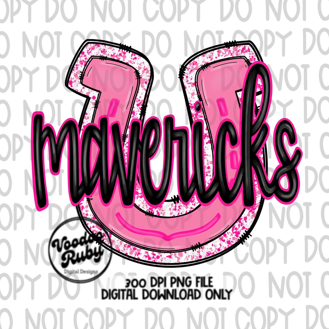 Pink Mavericks Football PNG: Hand Drawn Sublimation Design (digital ...