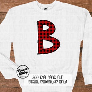 Christmas Sublimation Alphabet PNG Bundle | Buffalo Plaid PNG | Doodle ...