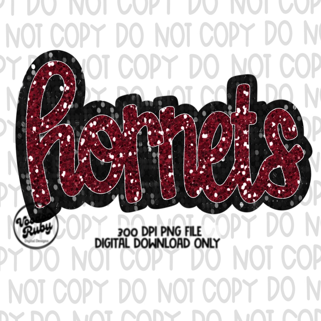 Hornets PNG Design Sequins Glitter Hand Drawn Digital Download Faux ...