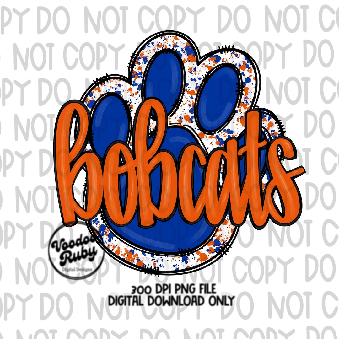 Bobcats Football Paw PNG: Blue & Orange Mascot (digital Download) - Etsy