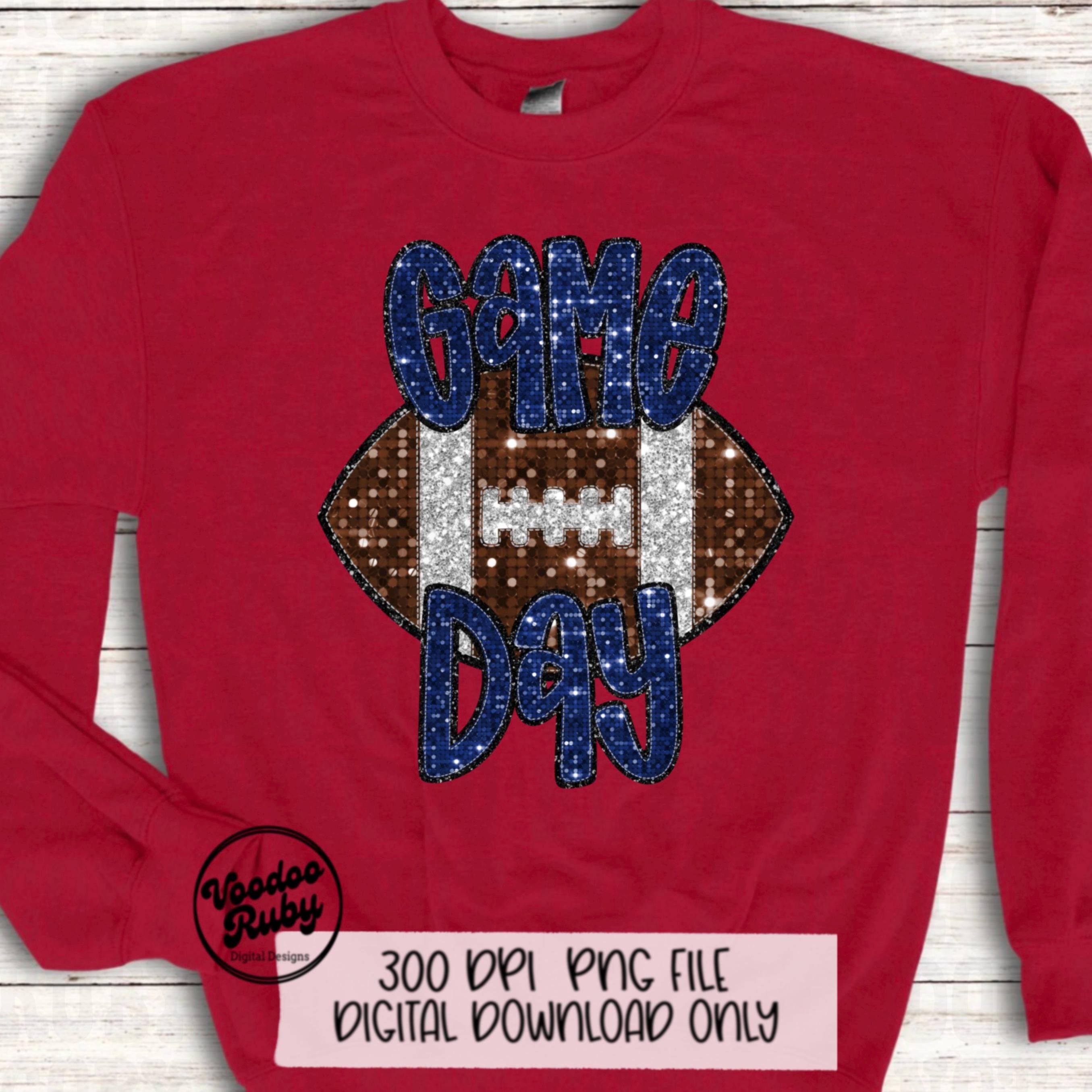 Navy Blue Game Day Football PNG: Glitter Mascot Design (digital ...