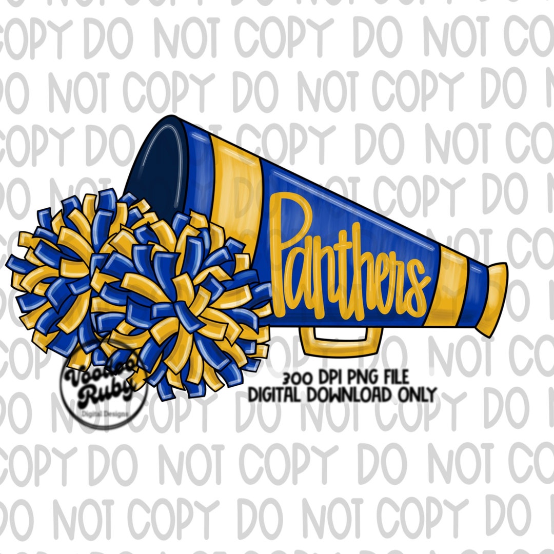 Panthers Cheer PNG Design Sublimation Hand Drawn Digital Download ...