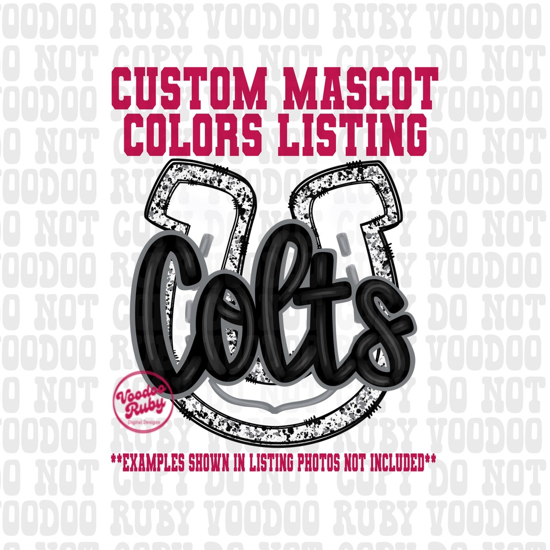 Colts PNG Design Custom Mascot Sublimation Hand Drawn Digital Download ...