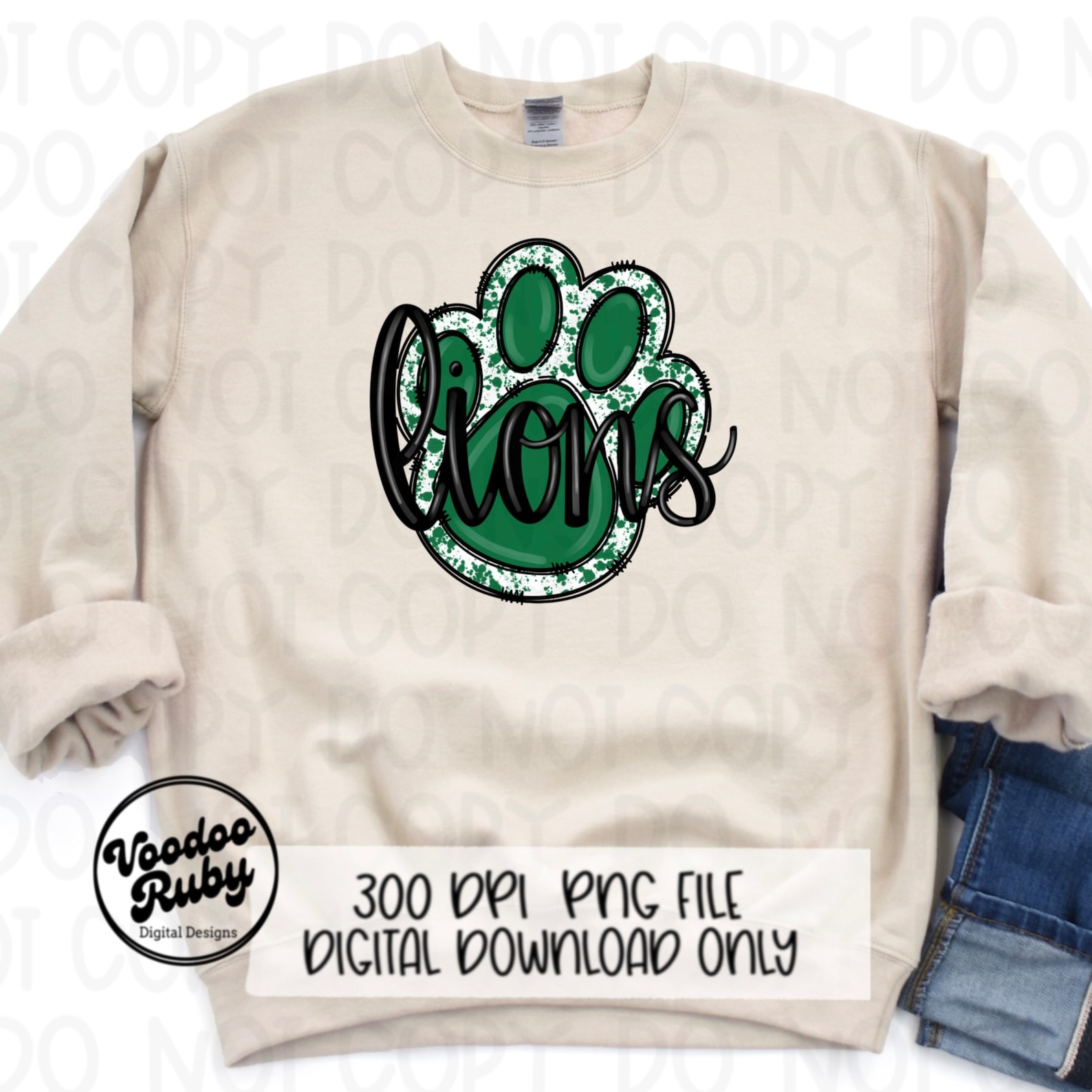 Lions Football Mascot PNG: Hand Drawn Paw Print (digital Download) - Etsy