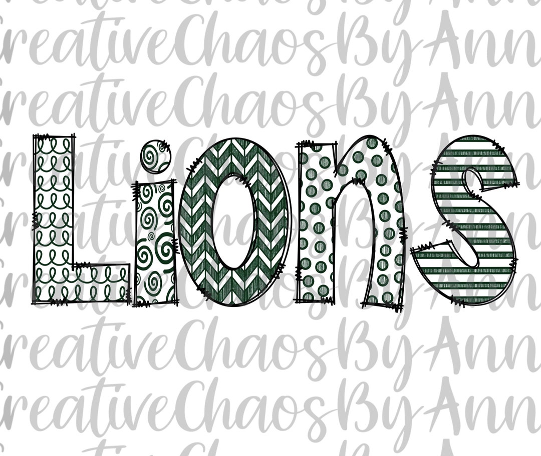 Lions Mascot PNG Design | Sublimation Hand Drawn Digital Download ...