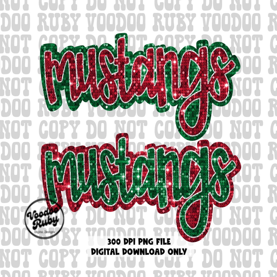 Christmas Mustangs PNG Design: Faux Sequins Digital Download - Etsy