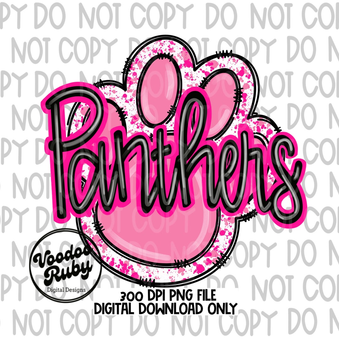 Pink Panthers PNG Design Hand Drawn Digital Download Pink Football PNG ...