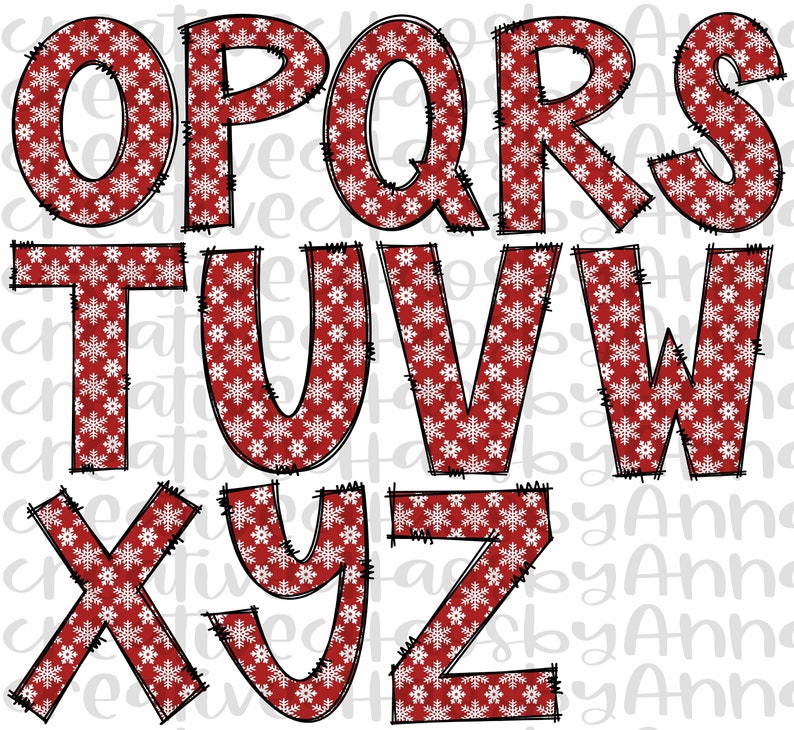 Christmas Sublimation Alphabet PNG Bundle Snowflake PNG - Etsy