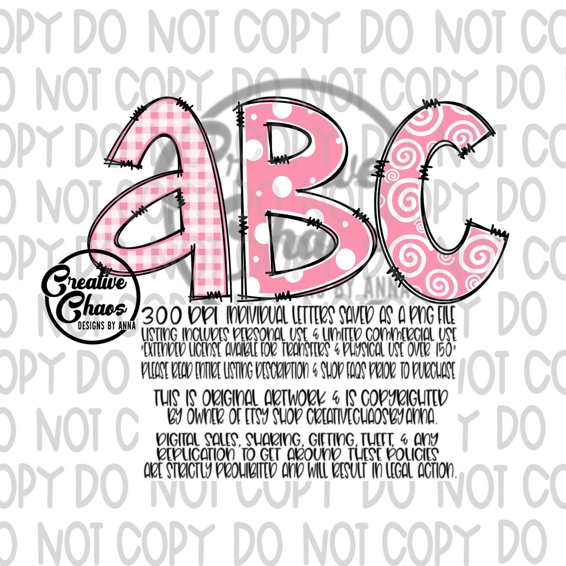 Pink White Doodle Letters PNG Alphabet Bundle PNG Hand Drawn - Etsy