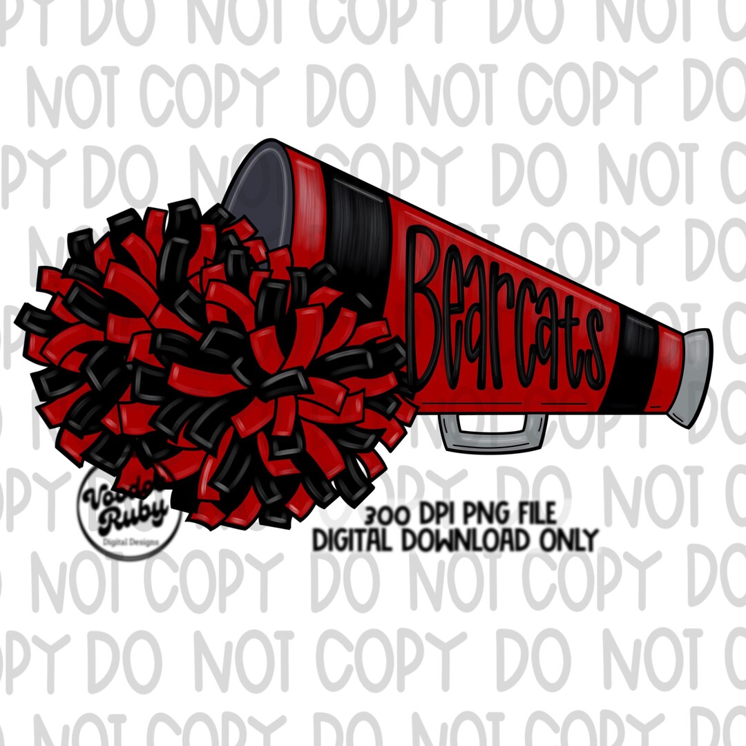 Bearcats Cheer PNG Design, Sublimation Hand Drawn Digital Download ...