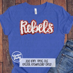 Rebels PNG Design Hand Drawn Digital Download Sublimation Faux Chenille ...