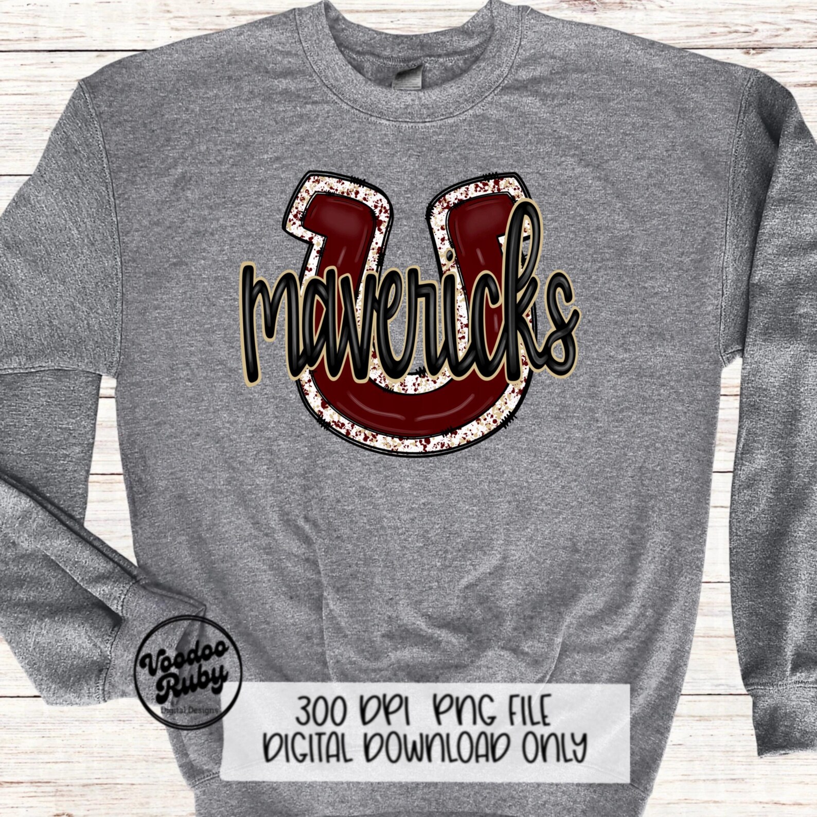 Mavericks Mascot PNG: Maroon & Gold Football Design (digital Download ...