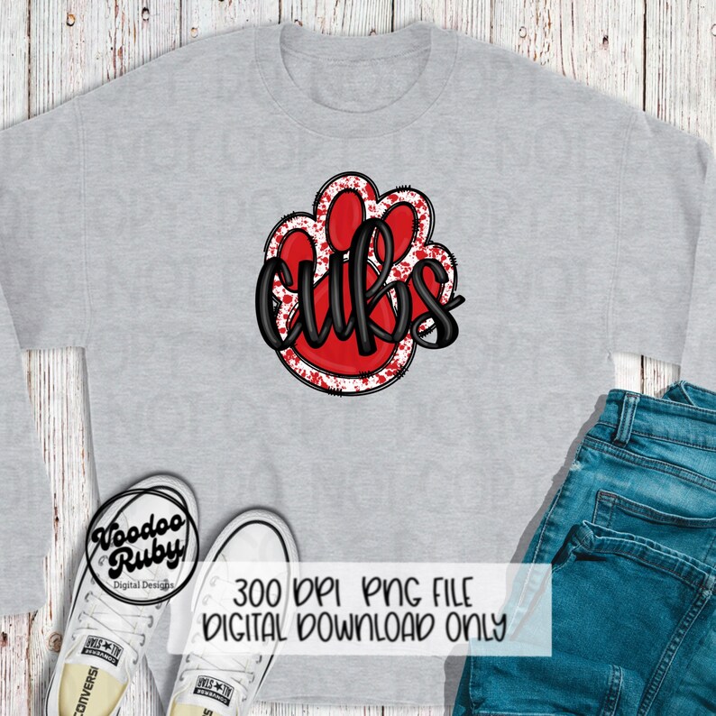 Cubs Paw PNG: Hand Drawn Football Design (digital Download) - Etsy